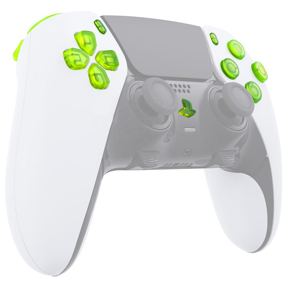 For PS5 Edge Controller Transparent Buttons, Clear Green Replacement ...