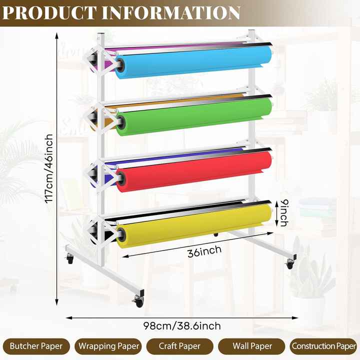 JH-Mech Long Paper Rack Cutter Dispenser for Gift Wrapping Time Saving ...