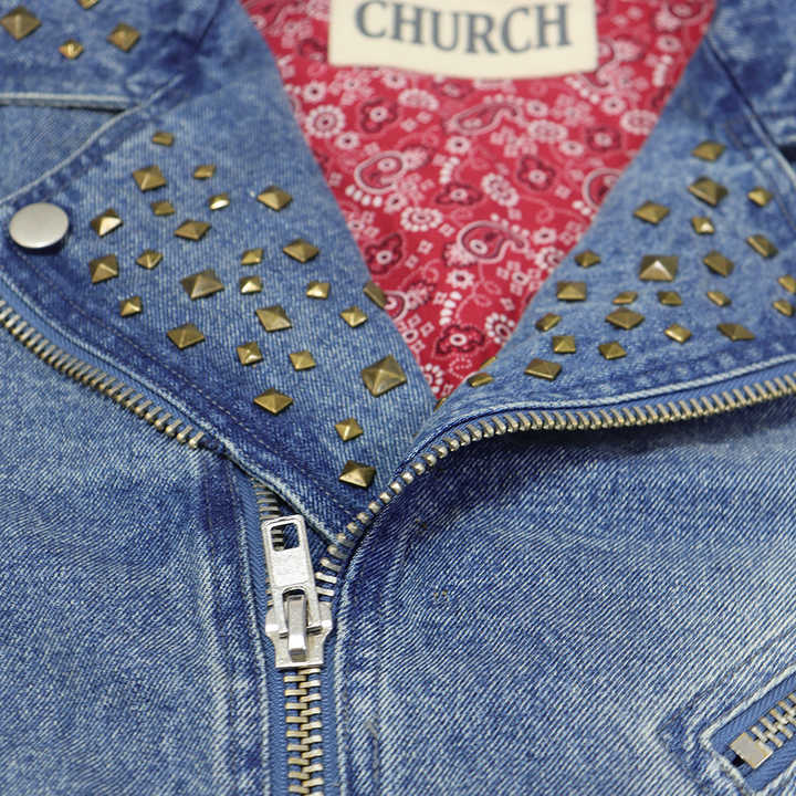 OEM Custom Men's Denim Jacket Streetwear Vintage Wash Multi Zipper ...