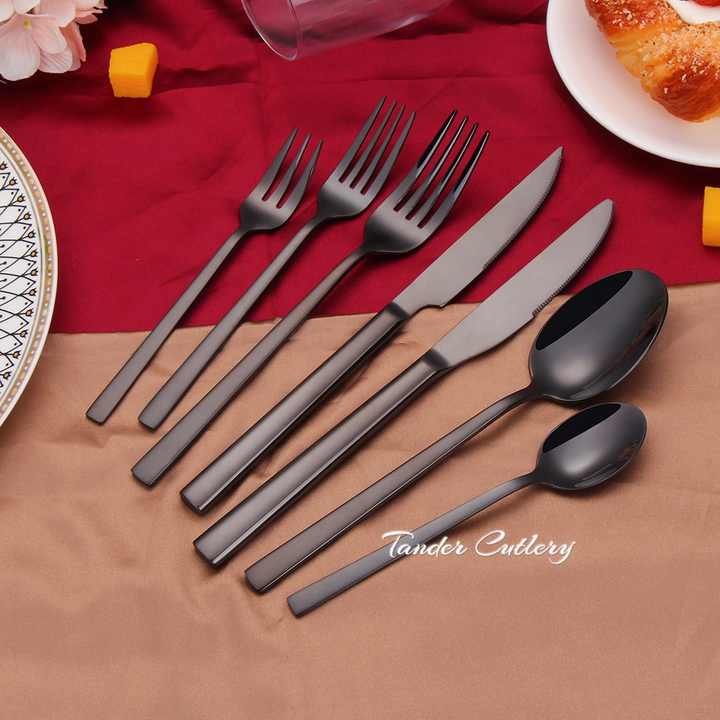Wholesale PVD Silverware - Matte Black Stainless Steel
