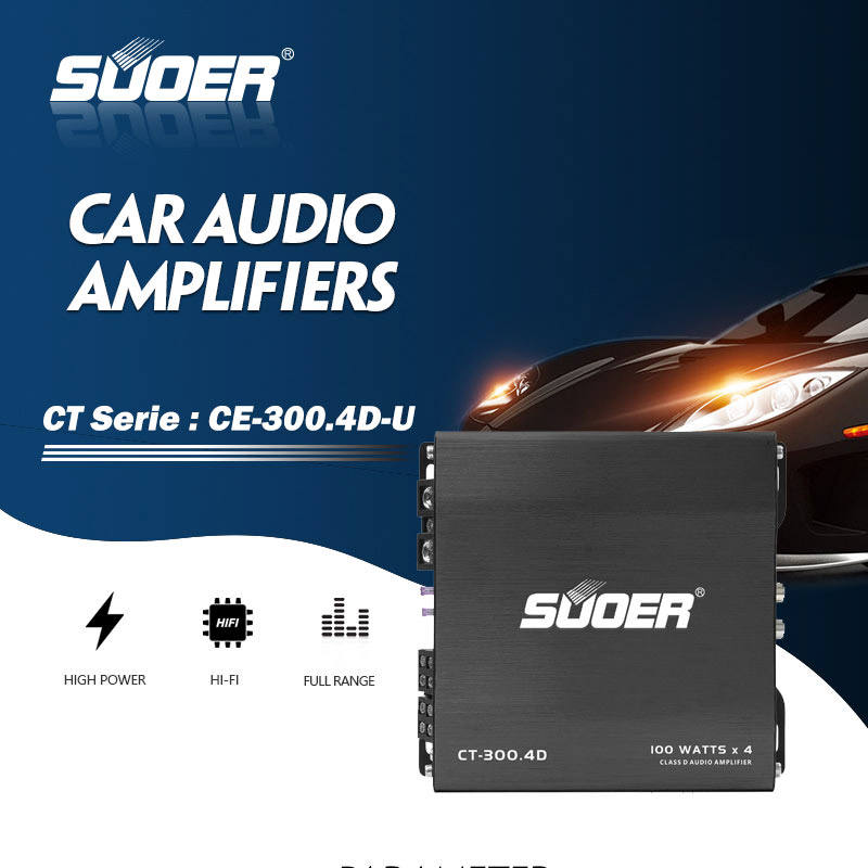 Suoer CT-300.4D-U 4 Channel Car Amplifier - 1000watt Power