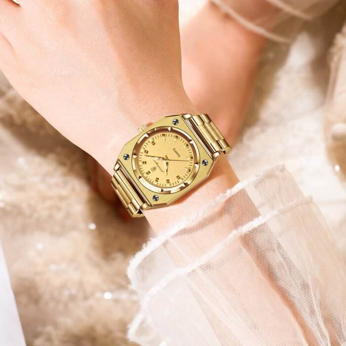 POEDAGAR 788 Streamlined Elegant Lady's Quartz Watch Square Dial Steel ...