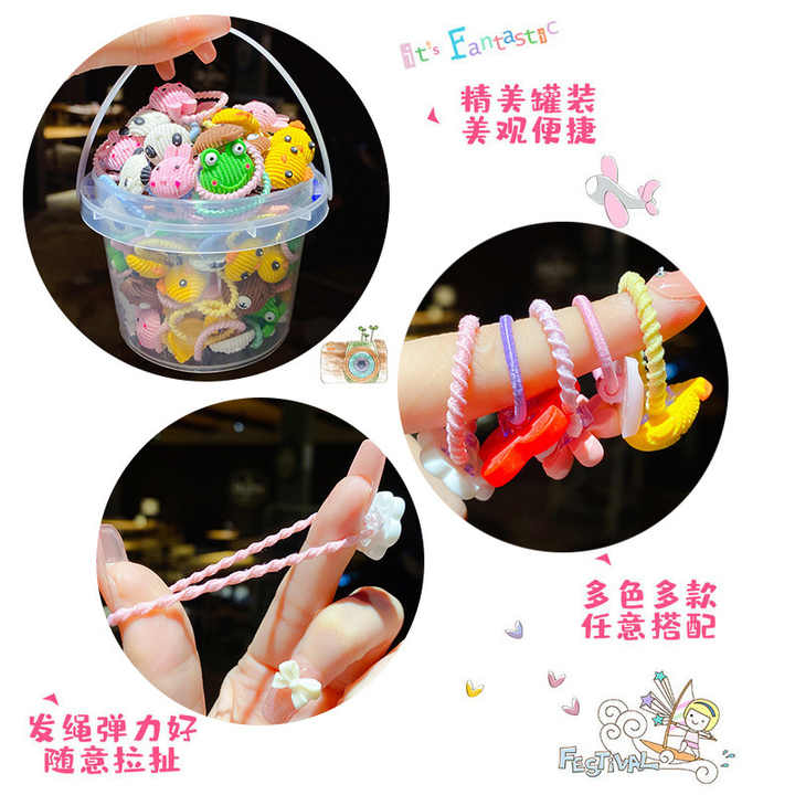 Wholesale 50PCS/BOX Kids Cartoon Elastic Hair Ties Girl Sweet Mini ...