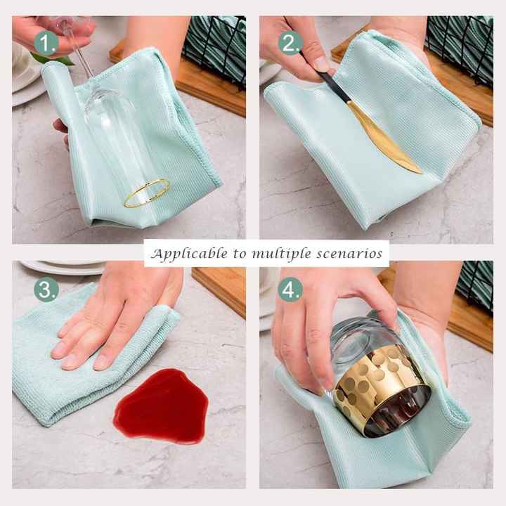 Highly Absorbent Double-Sided Kitchen Wiping Cloths for Dishes Table ...