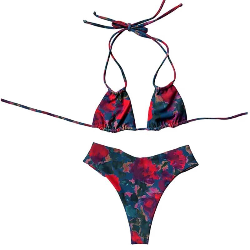 Free Sample 2 Days Fast Sample NEW Sexy Solid Prints Triangle Two Piece ...