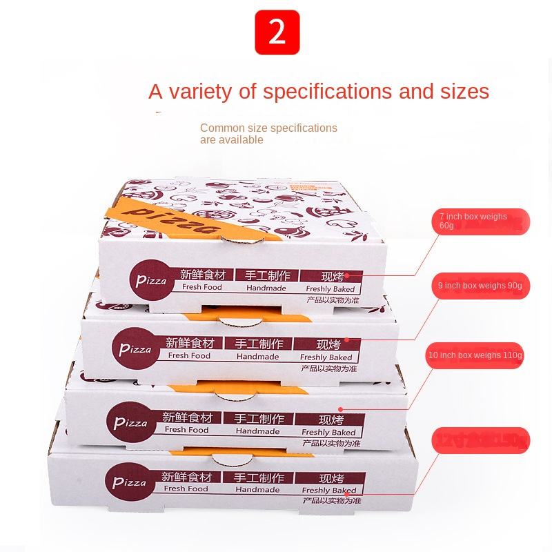 Take-out Square Pizza Box 6-12 Inch Three-Layer E-Corrugated with UV ...