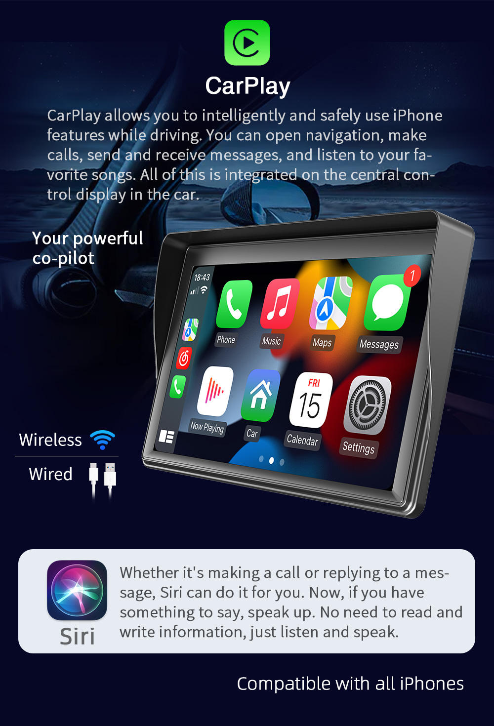 7 Inch Touch Screen Car Portable Wireless Car Radio Android Car Tablet ...