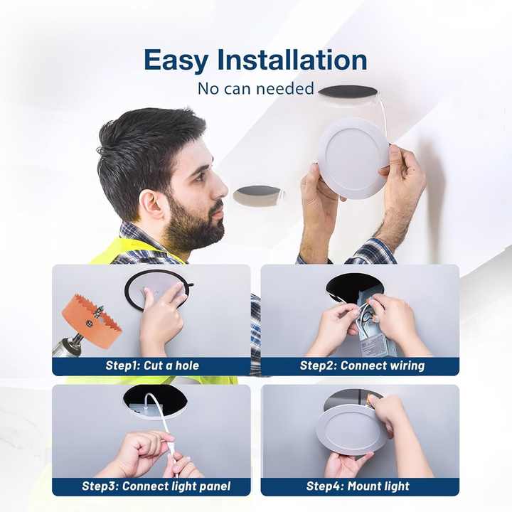 ETL Energy Star RGB Ceiling Downlight Smart RGBW Ultra Slim Panel Light ...