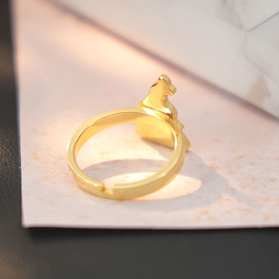 Animal Shape Cartoon Ring Gold Plated Stainless Steel Cute Cartoon ...