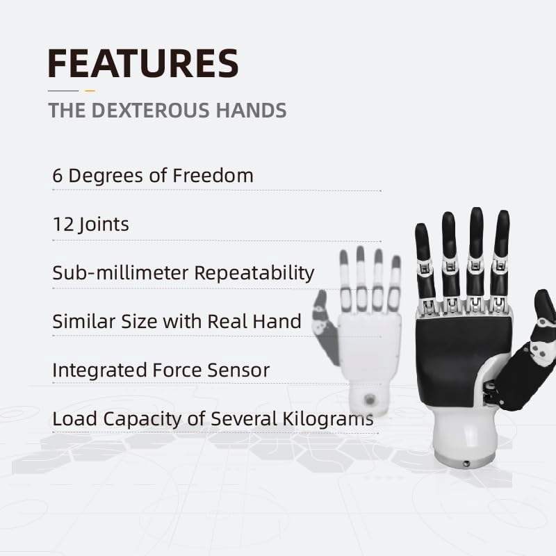 Humanoid Robot Dexterous Hand 3KG Strong Grip Intelligence Bionic Hand ...