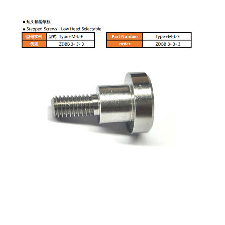 ZDBB/ZDBS Stepped Screws Low Head - High Precision Bolts