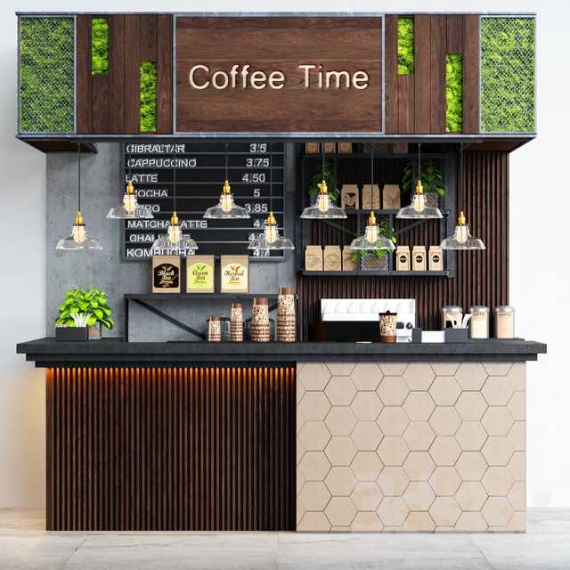 Crepe Kiosk - Customized Coffee Shop Counter Furniture