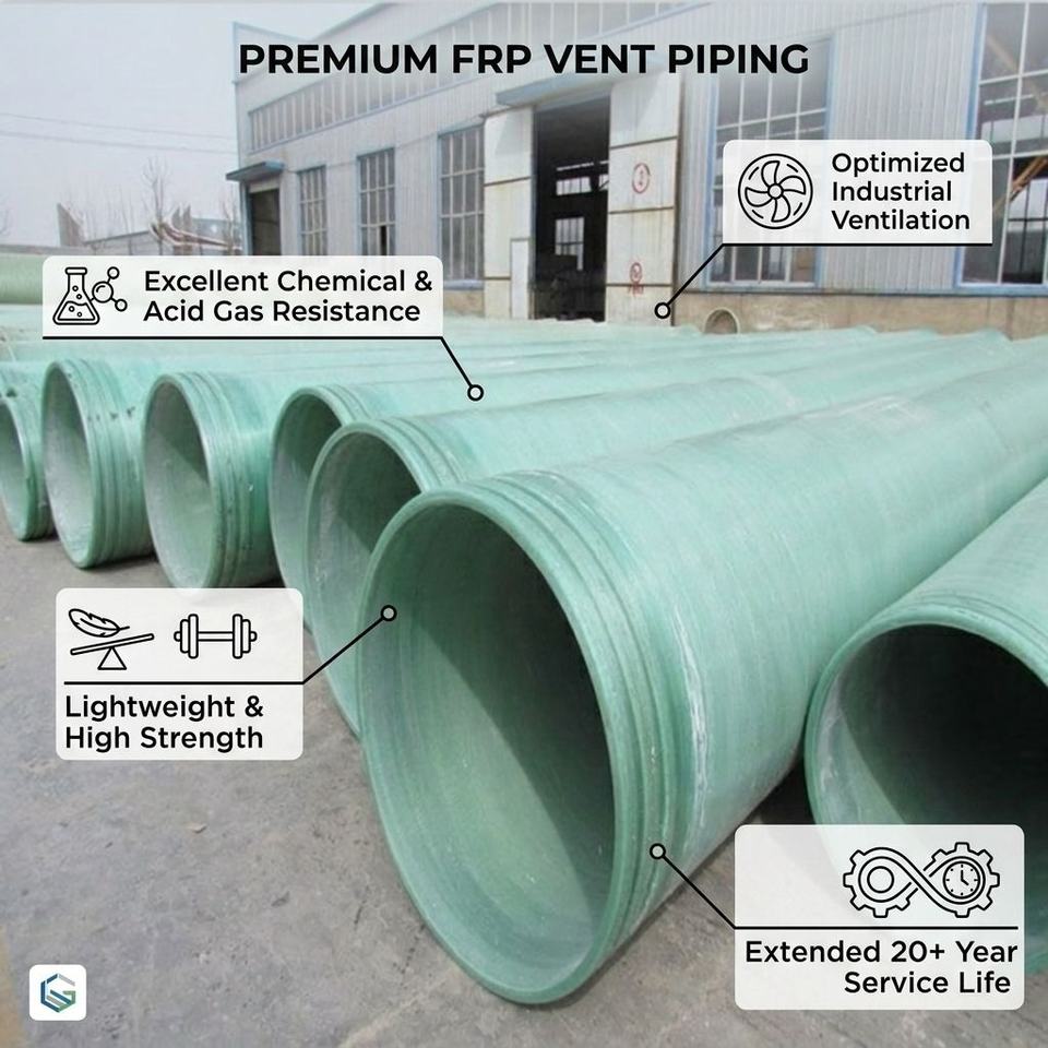 Reinforced GRP Pressure Pipe Lightweight FRP Pipe for Large Scale ...