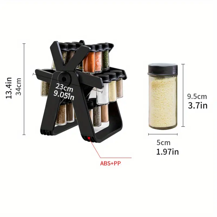 Creative Kitchen Countertop Spice Rack - 360° Rotating Ferris Wheel