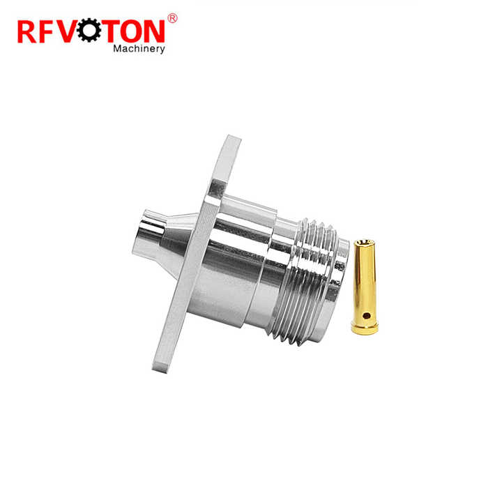 N-Type Female Flange Coaxial Connector Compatible with RG402 Cable ...