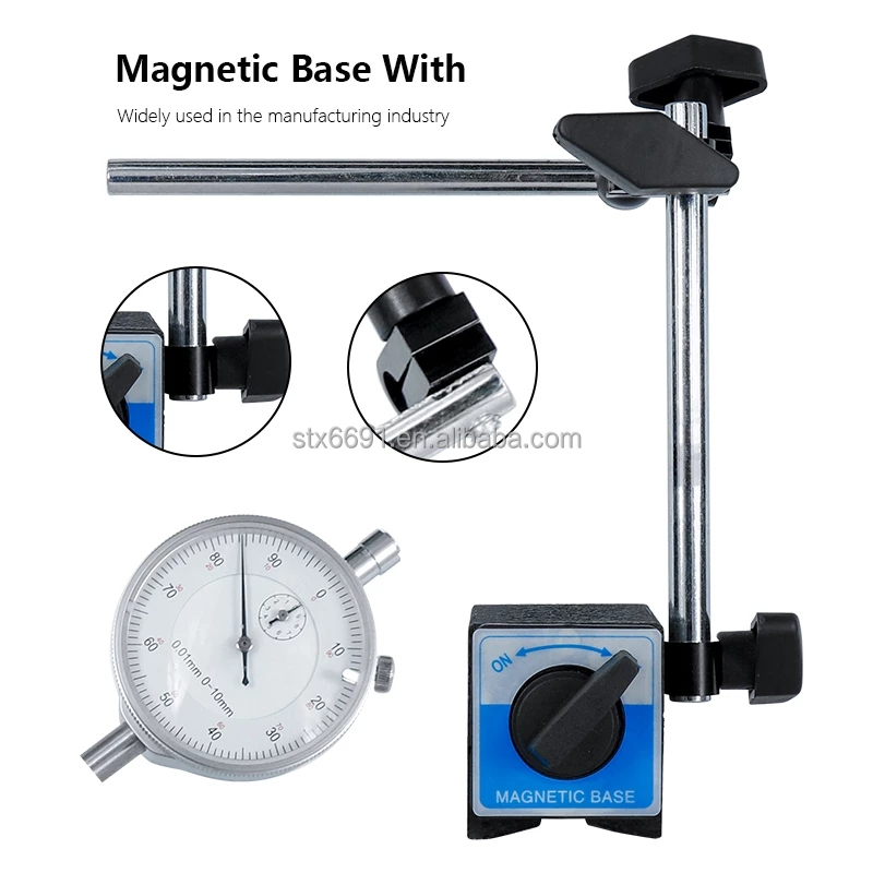 10mm 0.01mm Metric Dial Indicator Magnetic Base Bracket Fine Tuning ...