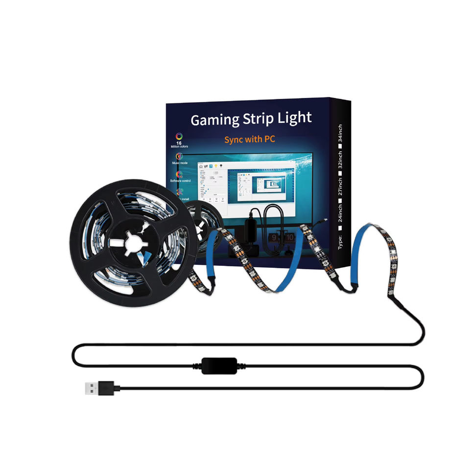 Dynamic PC Monitor Backlighting RGB LED Ribbon Screen Sync Technology ...