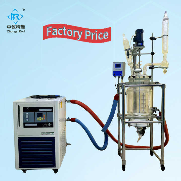 Mini Desktop Laboratory Reactor Vessel 200L Glass Jacketed Chemical ...