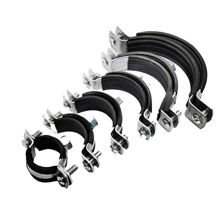Rubber Clamp Pipe Support Bracket Metal Pipe Strap Heavy Duty Mount ...