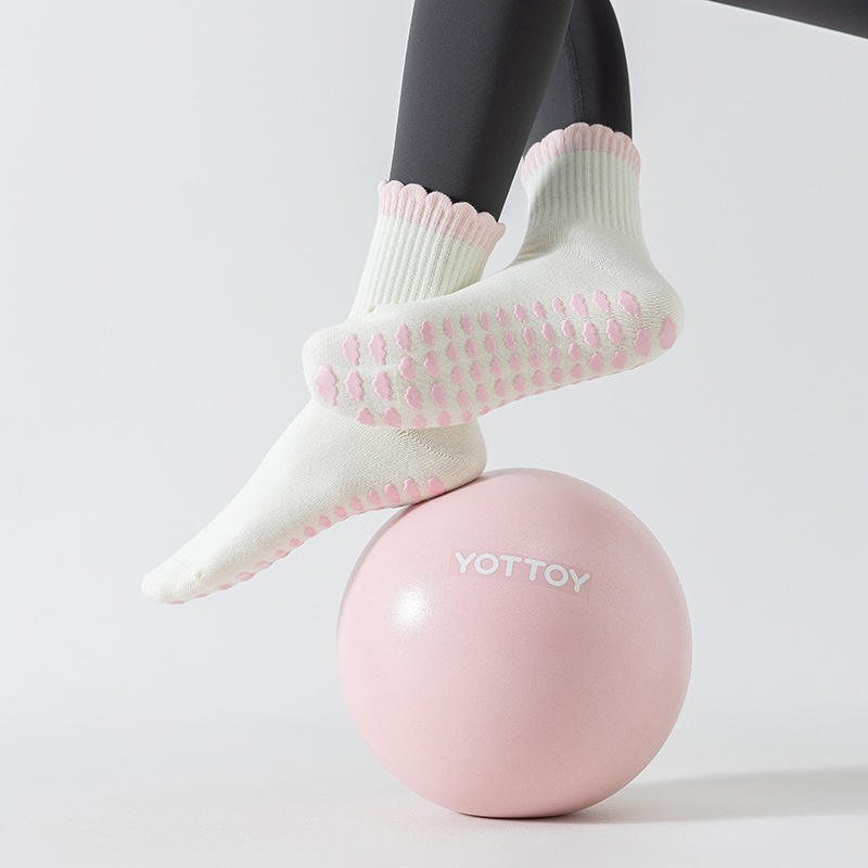 Yoga Socks Youth Young Adults Female Non-Slip Crew Striped Seamless ...