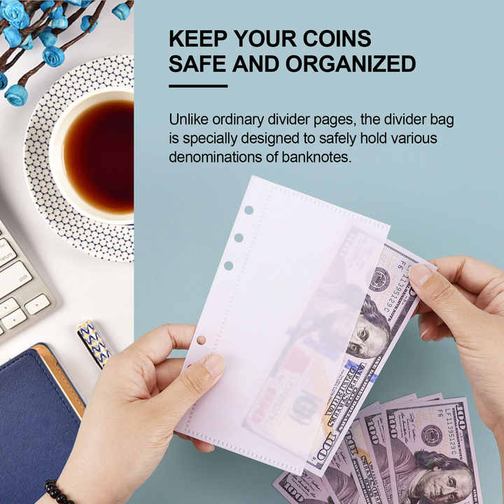 Wholesale Custom A6 Budget Binder Budget Planner pp Divider System Side Opening Cash Storage Bag ...