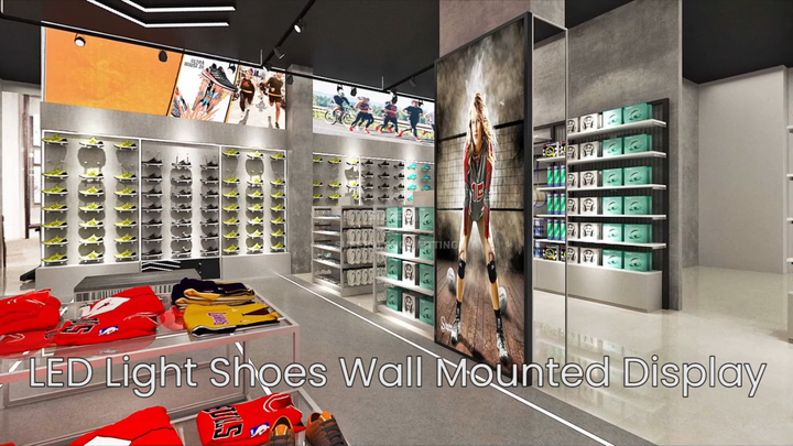 Custom Sneaker LED Display Shelves - Modern Retail Display Racks for ...
