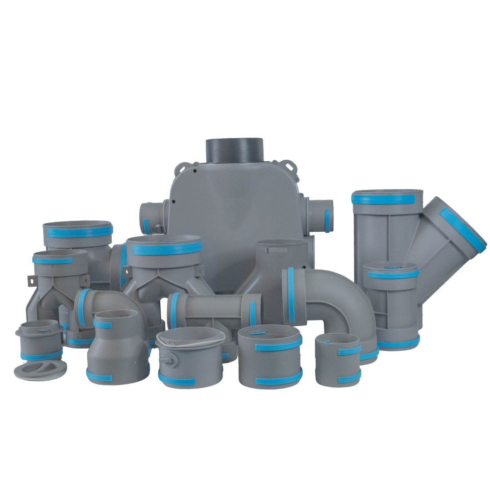 DN75 Gray PE Pipe Elbow for HVAC System Fresh Air Chinese Design Style ...