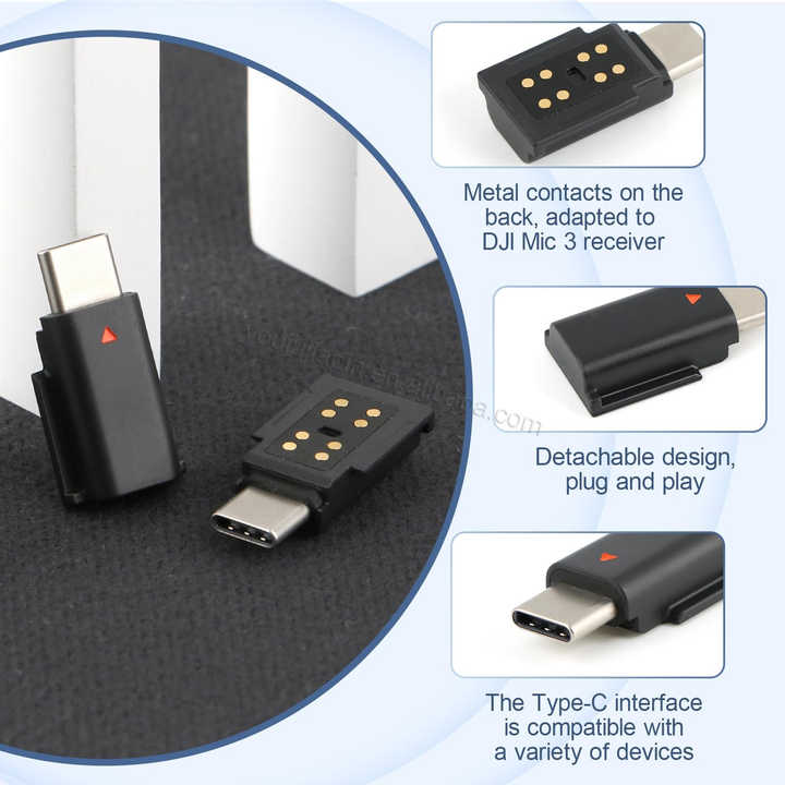 Original DJI Mic 3 Mobile Phone Adapter (Type-C) for DJI Mic 3 with ...