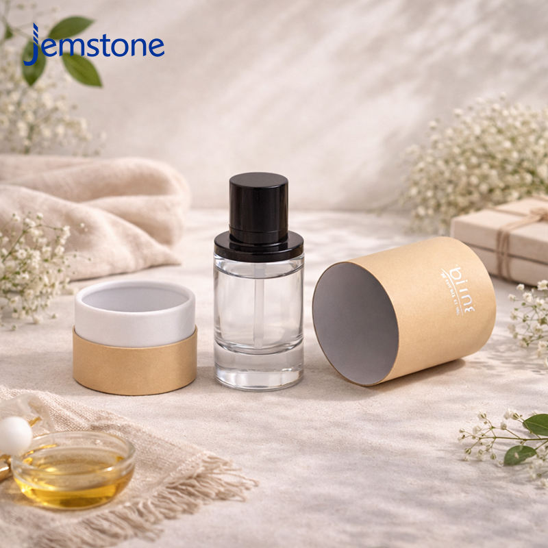 Custom Biodegradable Cosmetics Cardboard Paper Perfume Bottle Cylinder ...