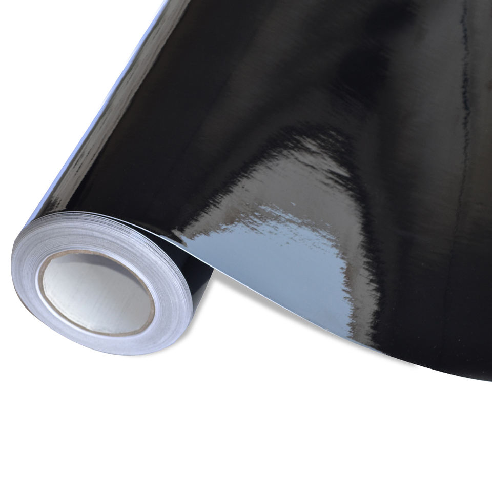 High Shine Black Glossy Self-adhesive Film with UV & Water Resistance 0 ...