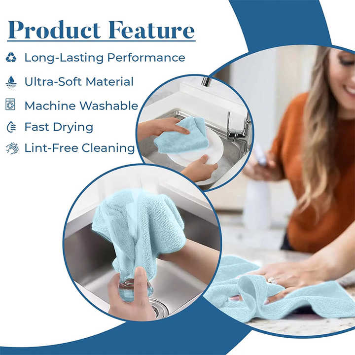 Salable Tear-away Roll 24/36/50 Pack Microfiber Cleaning Towels 12" X ...