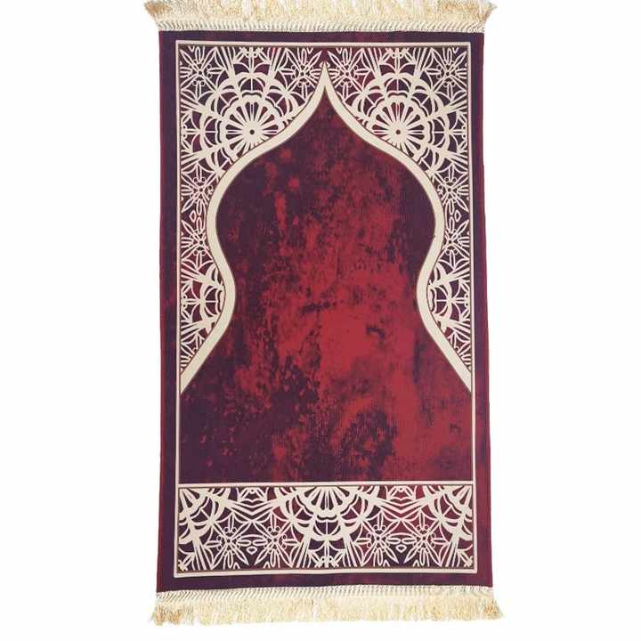Islamic Solid Color Non-Slip Soft Velvet Square Carpet Thick Fringed ...