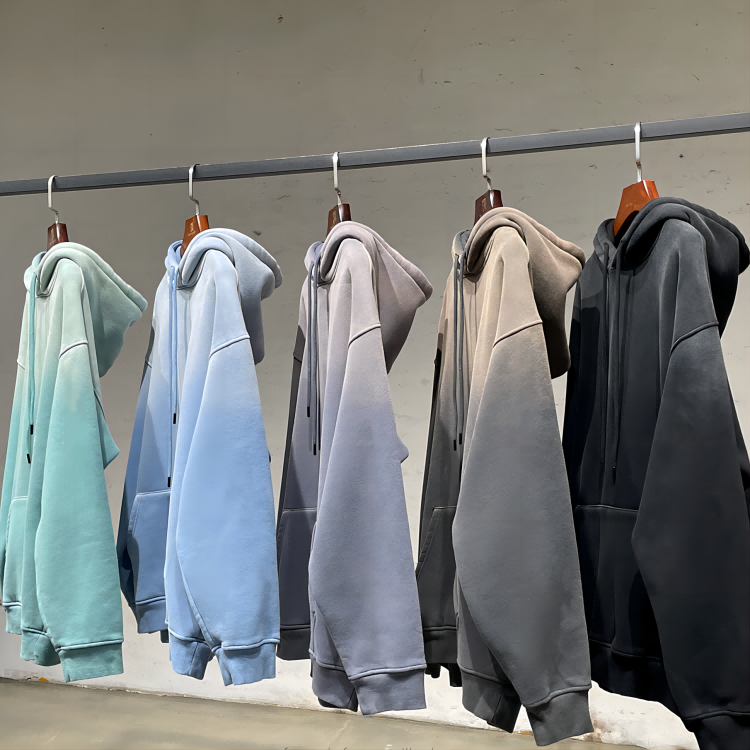 Full Custom Sun Faded Washed Hoodies - 100% Cotton Terry
