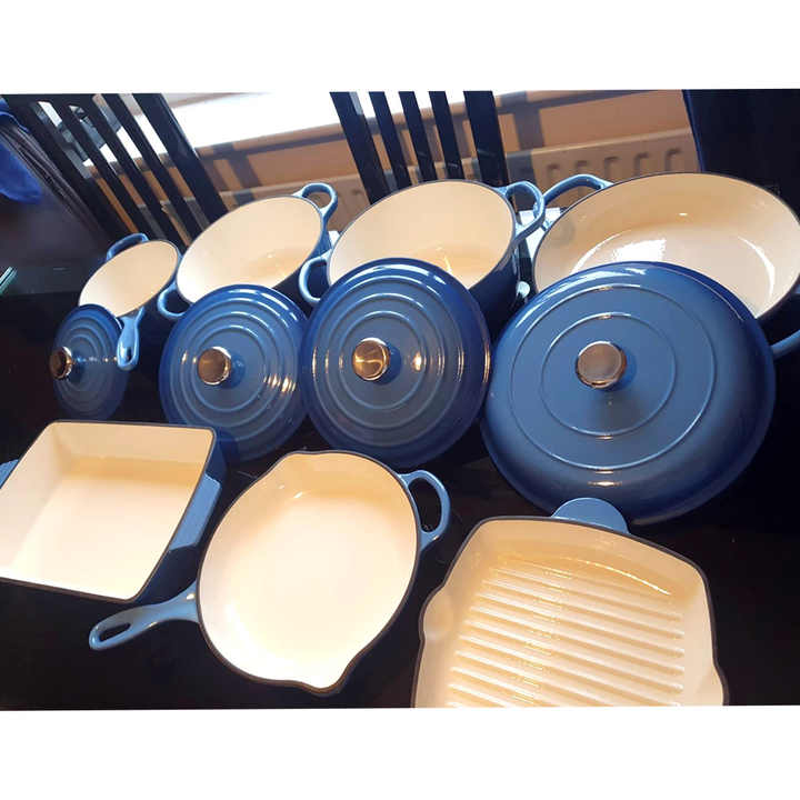 11pcs Cast Iron Enamel Pot Soup Pot Set - Versatile Cookware