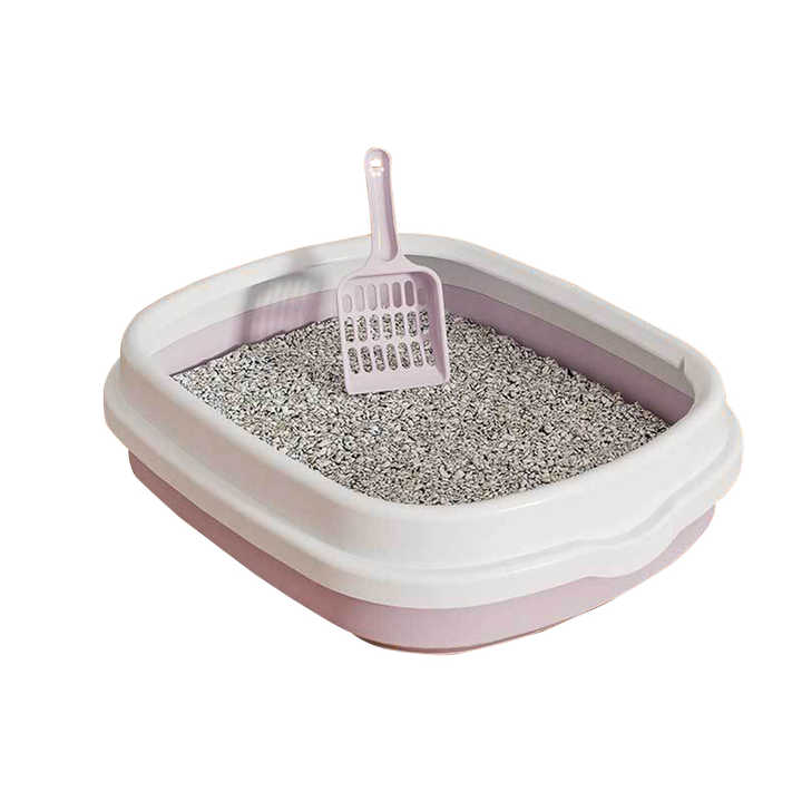 Large Semi Enclosed Cat Toilet, Detachable Plastic Pet Products for ...