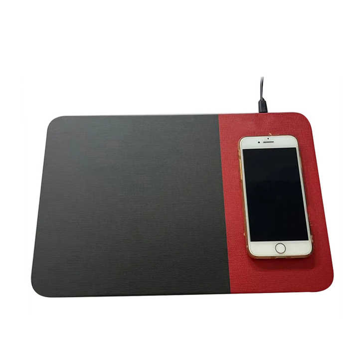 PU Leather Mouse Pad with Wireless Charging - Waterproof