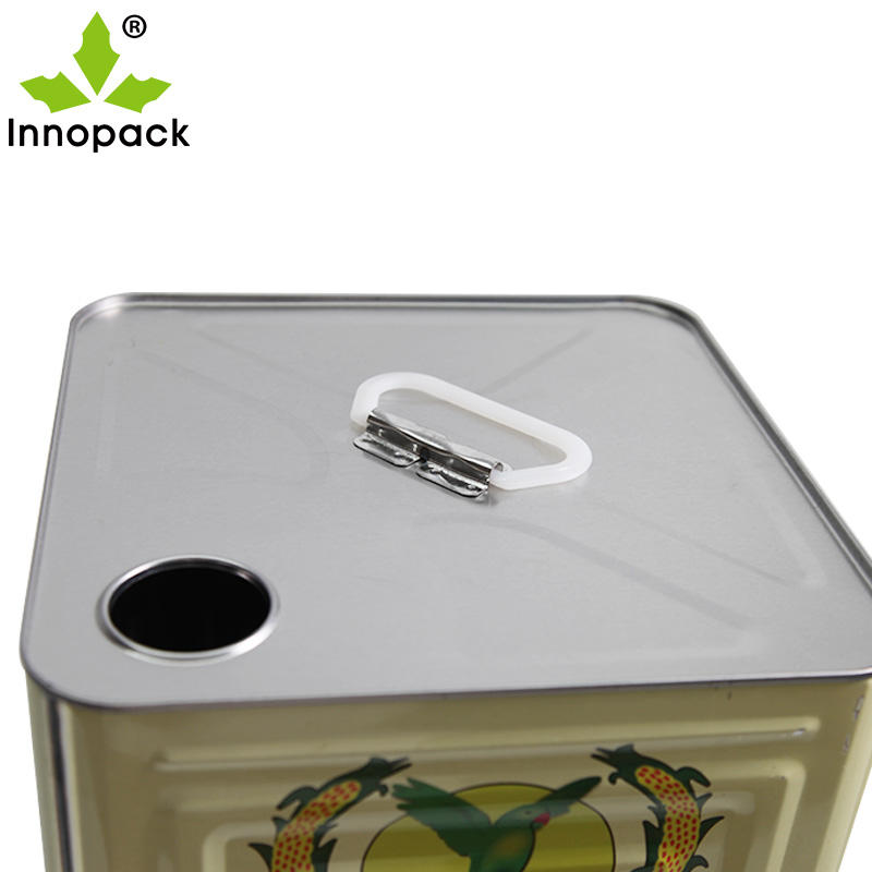 18 Liter square Tin Can with Spout Lid and Handle for Oil Paint and ...