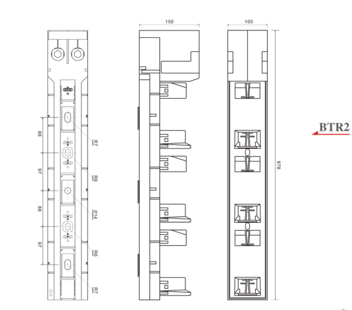 Btr2-250A Vertical Design Fuse Switch Mounted on 100mm / 185mm Busbar System| Alibaba.com