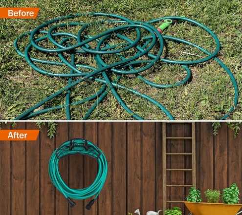 Wall-mounted Hose Brackets Garden Hose Storage Iron Racks Outdoor ...