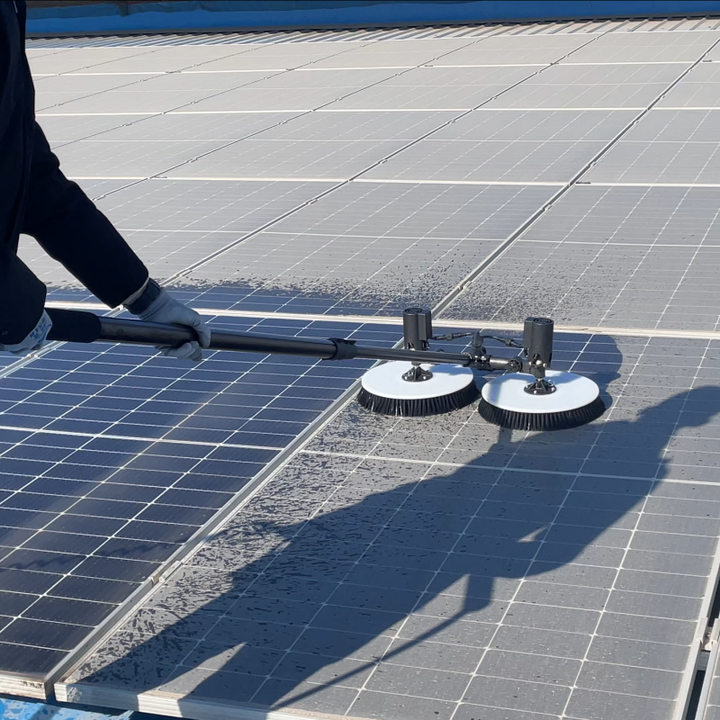 Efficient Solar Panel Cleaning with Telescopic Rods