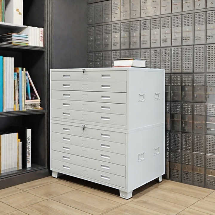 Steel Wardrobe - Modern A2 Paper Storage Cabinet for Home