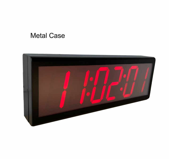 4" 6 Digits POE NTP Red LED Electronic IP Time Clock, Black Metal Case ...