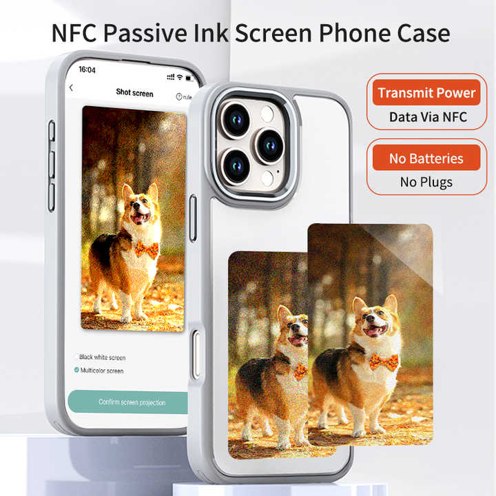 AERMY DIY Display Mobile Phone Case ShockProof Skin-feeling NFC E Ink ...