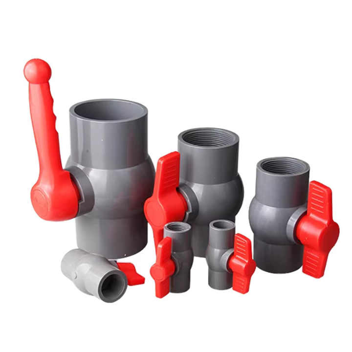 110 PVC pipes, DN100, gray female threaded manual control water ball ...