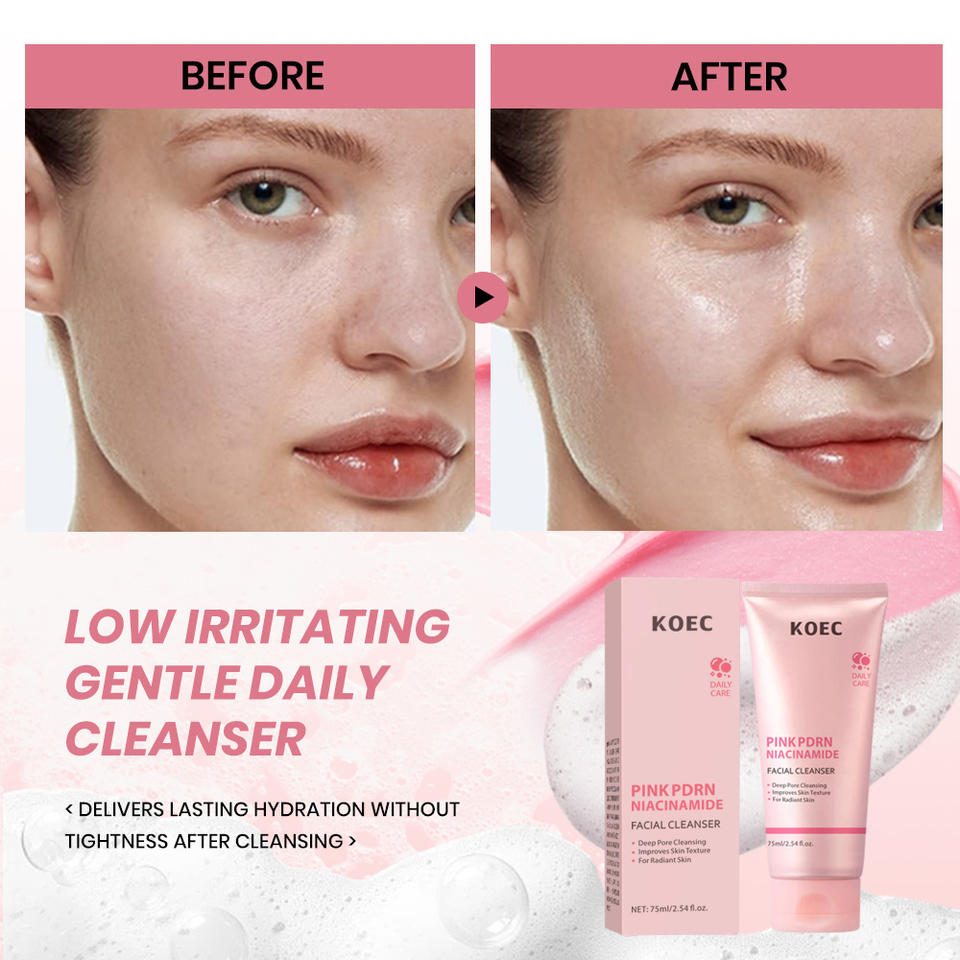 Koec Pink Niacinamide Facial Cleanser - Hydrating & Pore-cleansing