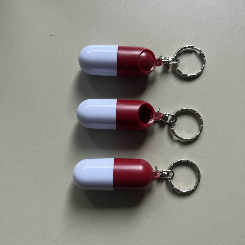 Custom Travel Capsule Pill Dispenser Keychain - Easy Open Mini Pill Box ...