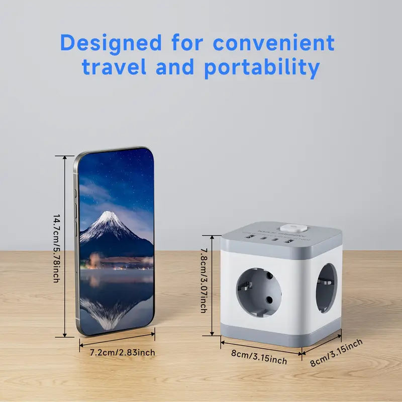 EU CE Standard Tower Power Socket 4 AC Outlets QC Charge Ports Power ...