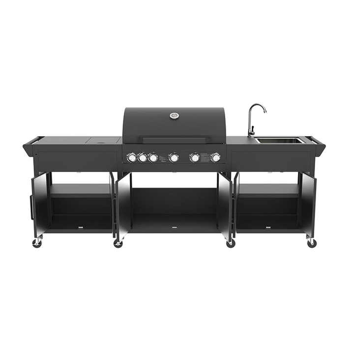 Steel Black High Temp Resistant Kitchen Bbq Island Modular Outdoor Bbq ...