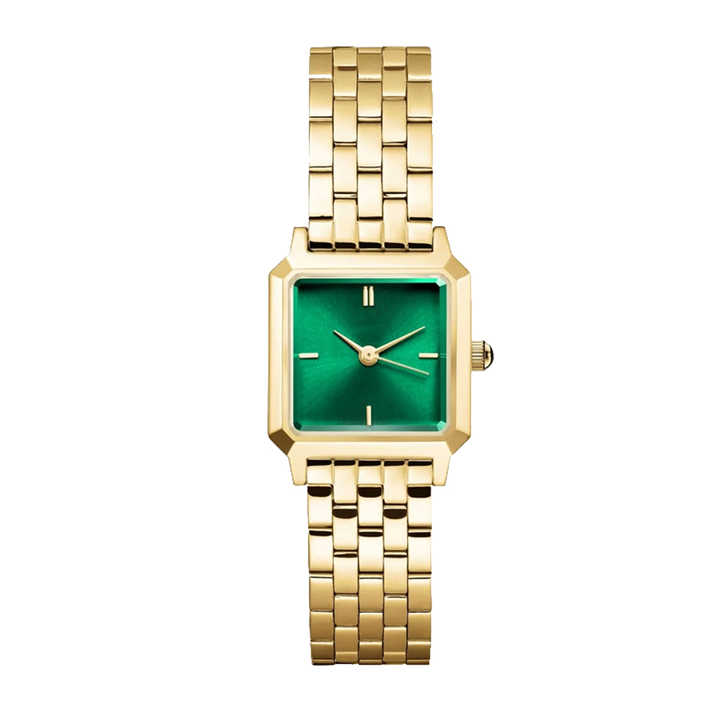 Vintage Retro Quartz Analog Square Dial Watch with Luxury Stainless ...