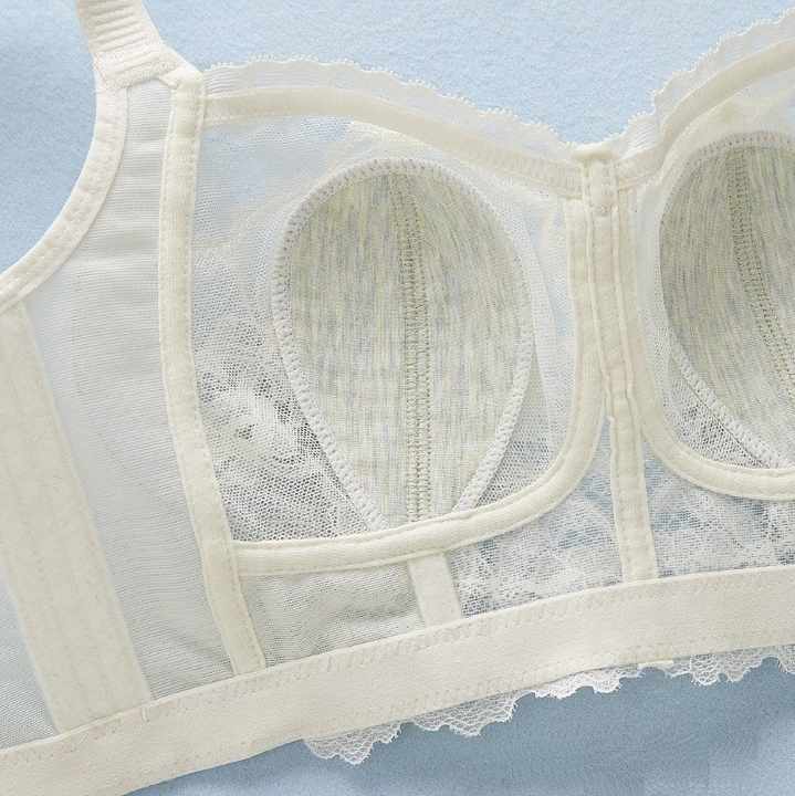 Lace Bras for Women Push up Bra Wireless Brassiere Mesh Bralette 3/4 ...